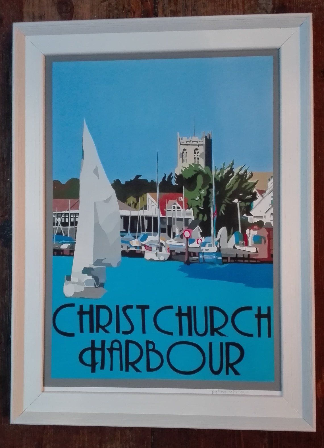 Vintage style Christchurch harbour print