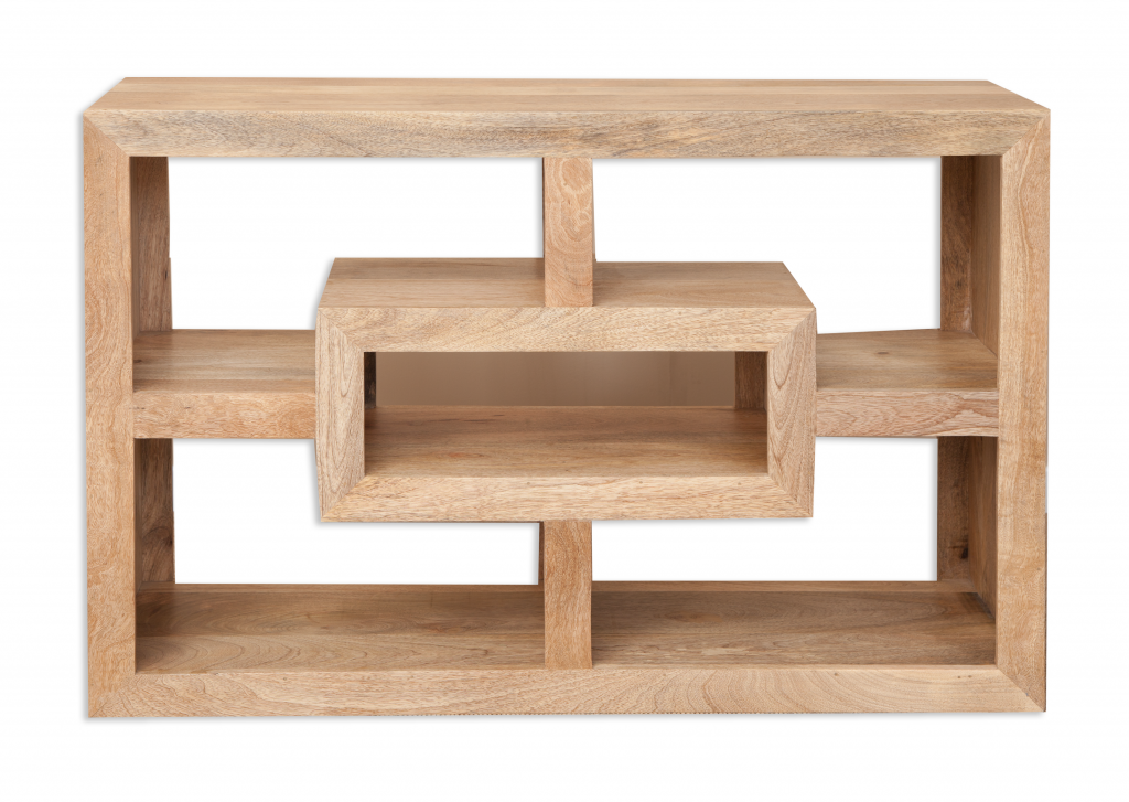 Solid Light Mango Wood Multi Shelf TV Unit – Scape Interiors West Ltd